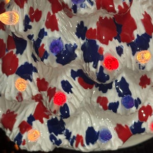 Patriotic Ceramic Ornament Tree: Handcrafted 4th of July Decor ...