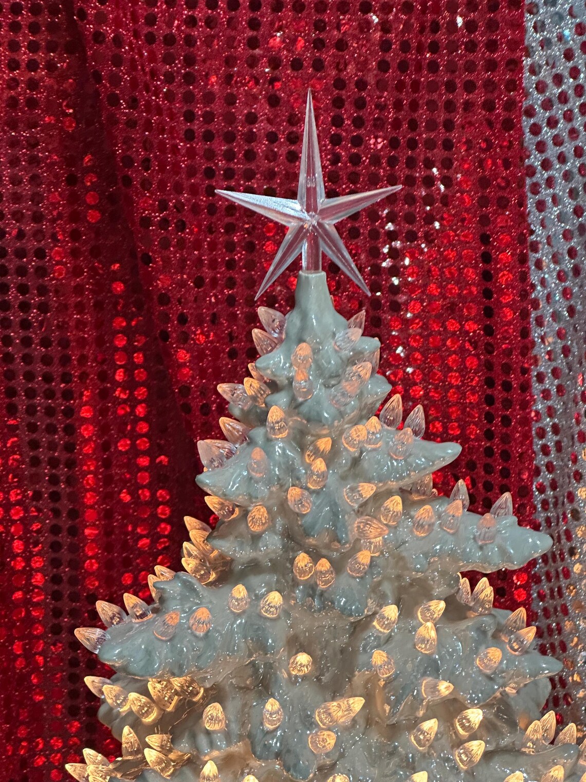 Handmade Pearl White Ceramic Christmas Tree With Star Topper - Etsy