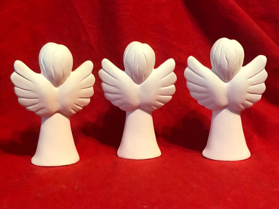 Set of 3 Clay Magic Angels in Ceramic Bisque Ready to Paint - Etsy