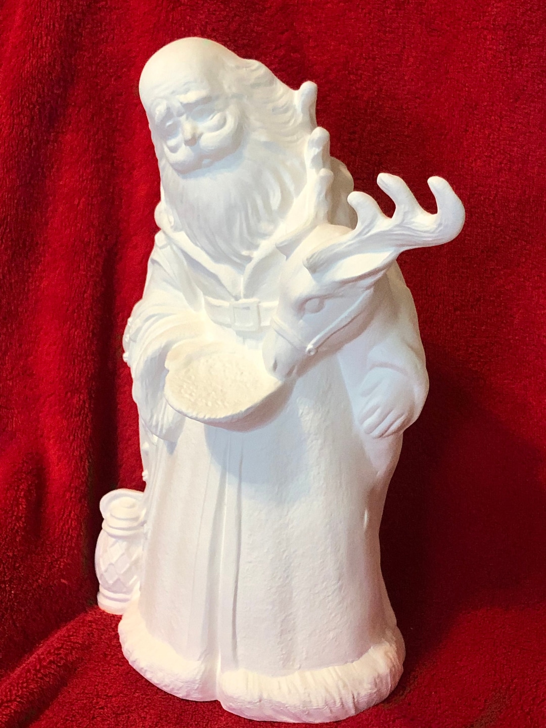 Handmade Ceramic Santa Figurine: Ready-to-paint Xmas Decor (10x8) - Etsy