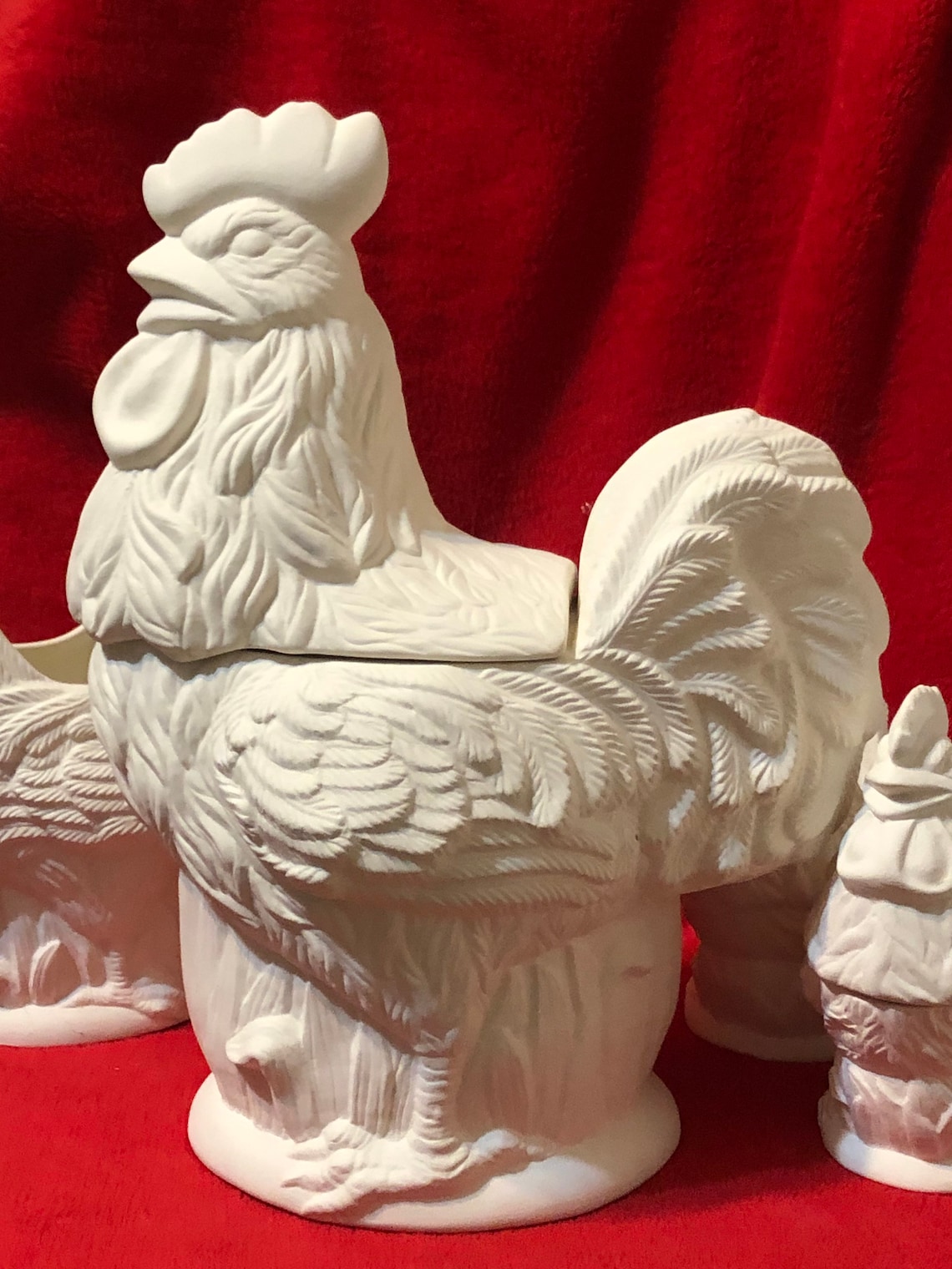 6 Piece Ceramic Chicken Cookie Jar Pitcher Sugar Container | Etsy