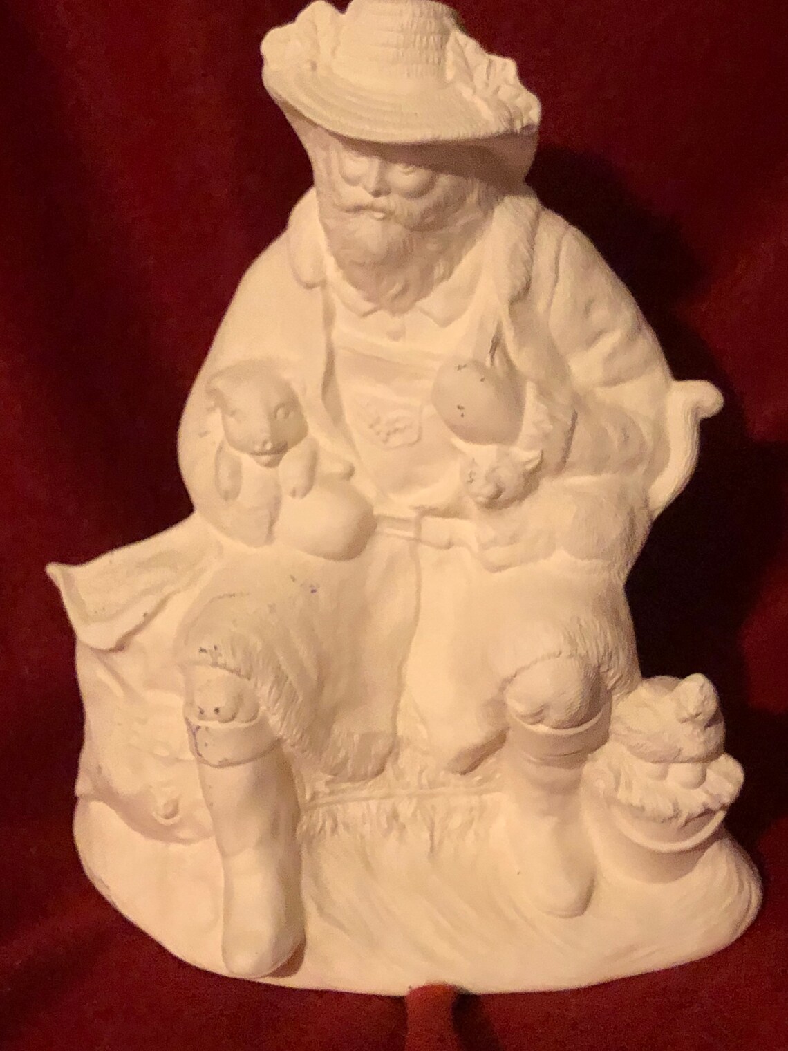 Ceramic Farmer Santa in Bisque Ready to Paint - Etsy