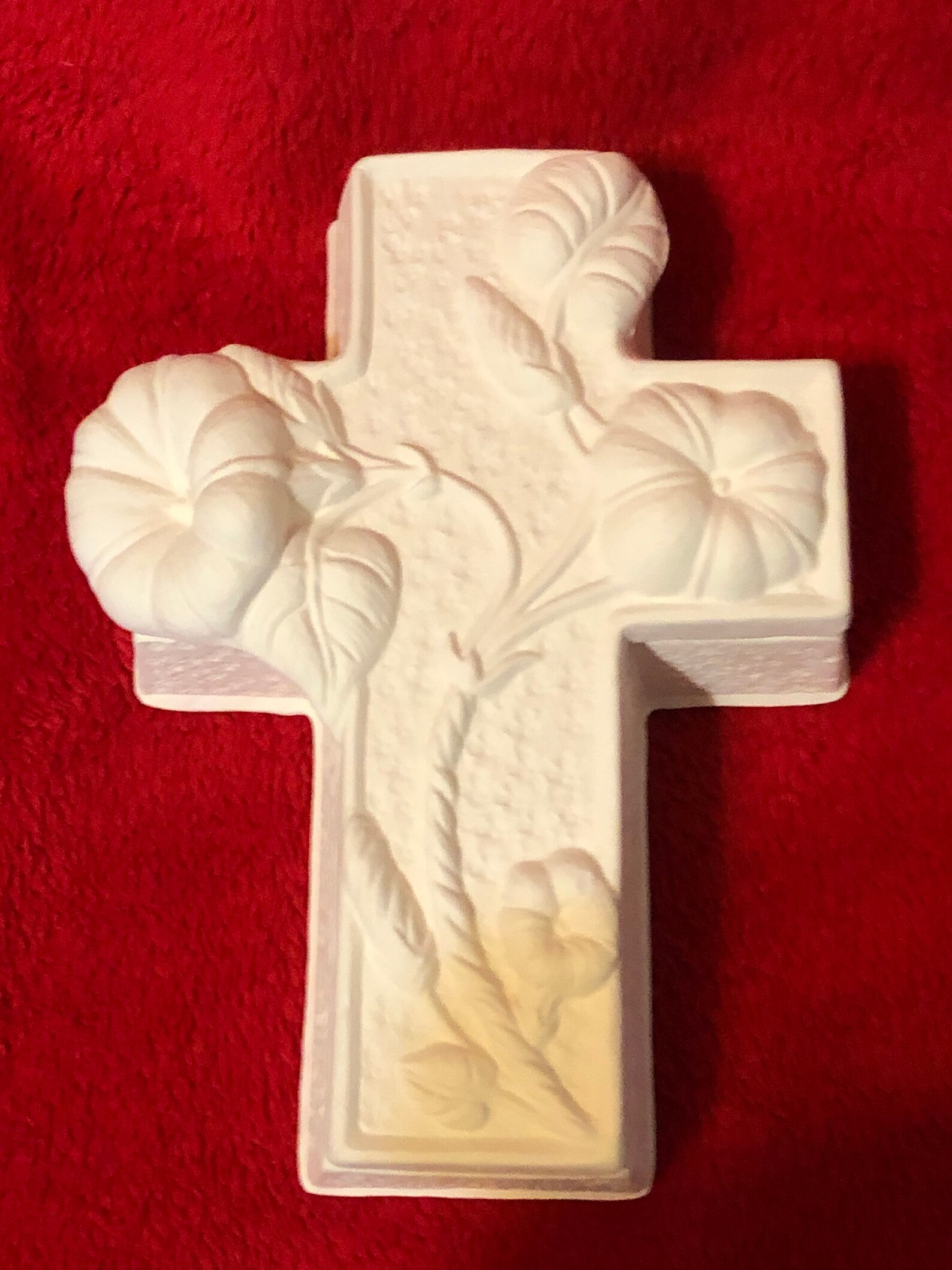 Vintage Ceramic Cross Trinket Box in Bisque Ready to Paint | Etsy