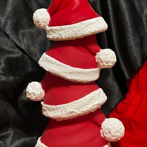 Painted Ceramic Santa Hat Stack With Glitter Fir by - Etsy