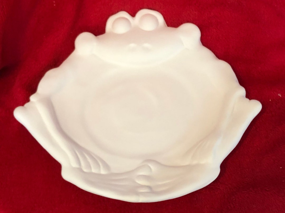 Rare Ceramic Frog Plate in Bisque Ready to Paint - Etsy