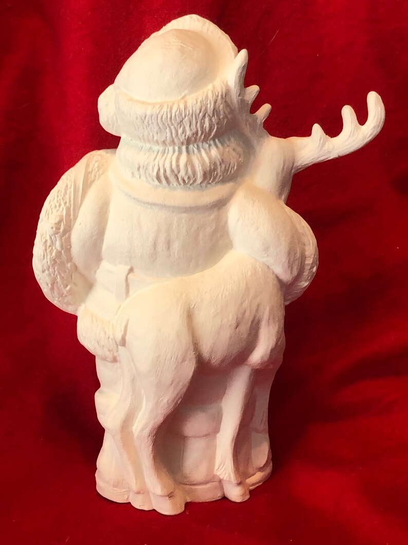 Rare Gare Molds Santa With Deer and Wreath in Ceramic Bisque - Etsy