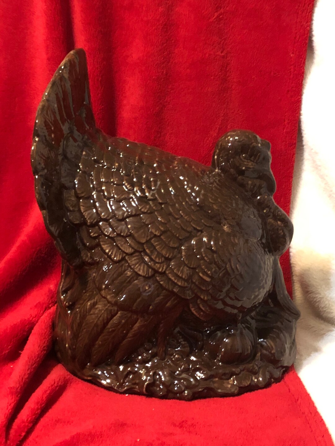 Ceramic Chocolate Glazed Medium Thanksgiving Turkey - Etsy