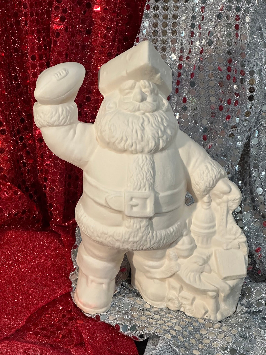Wisconsin Santa With Cheese Hat in Ceramic Bisque Ready to Paint by ...