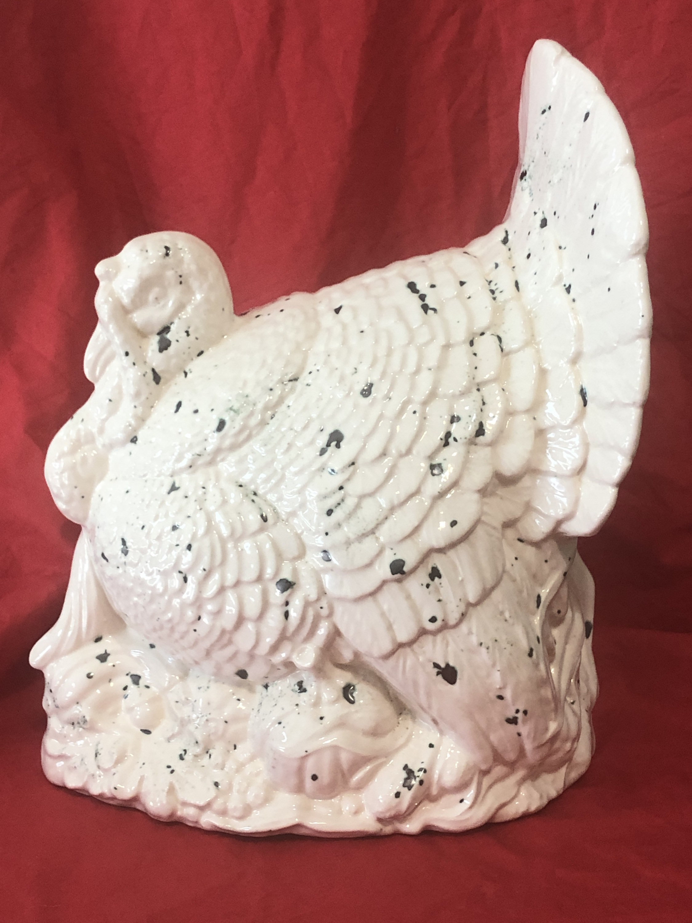 Ceramic milk glass glazed Turkey with green heavy metal flecks by ...