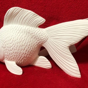 Handmade Ceramic Bisque Goldfish Sculpture: DIY Art Decor (8x13) - Etsy