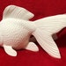 Handmade Ceramic Bisque Goldfish Sculpture - Collectible Goldfish ...