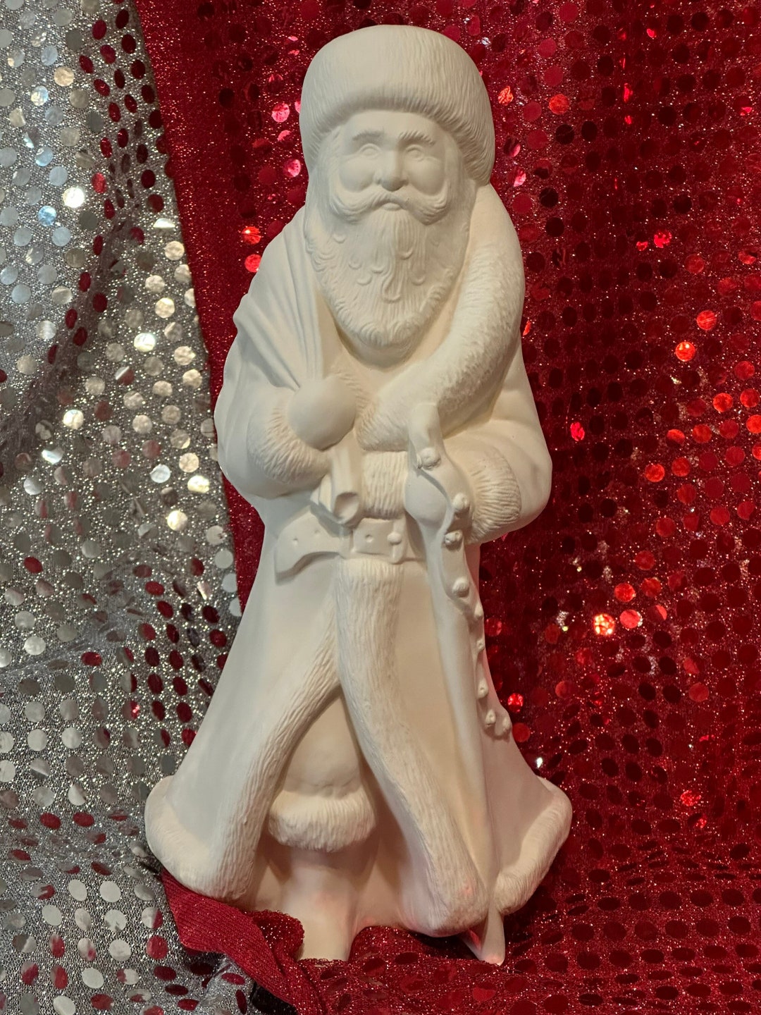 Duncan Molds Old World Santa With Bells in Ceramic Bisque Ready to ...