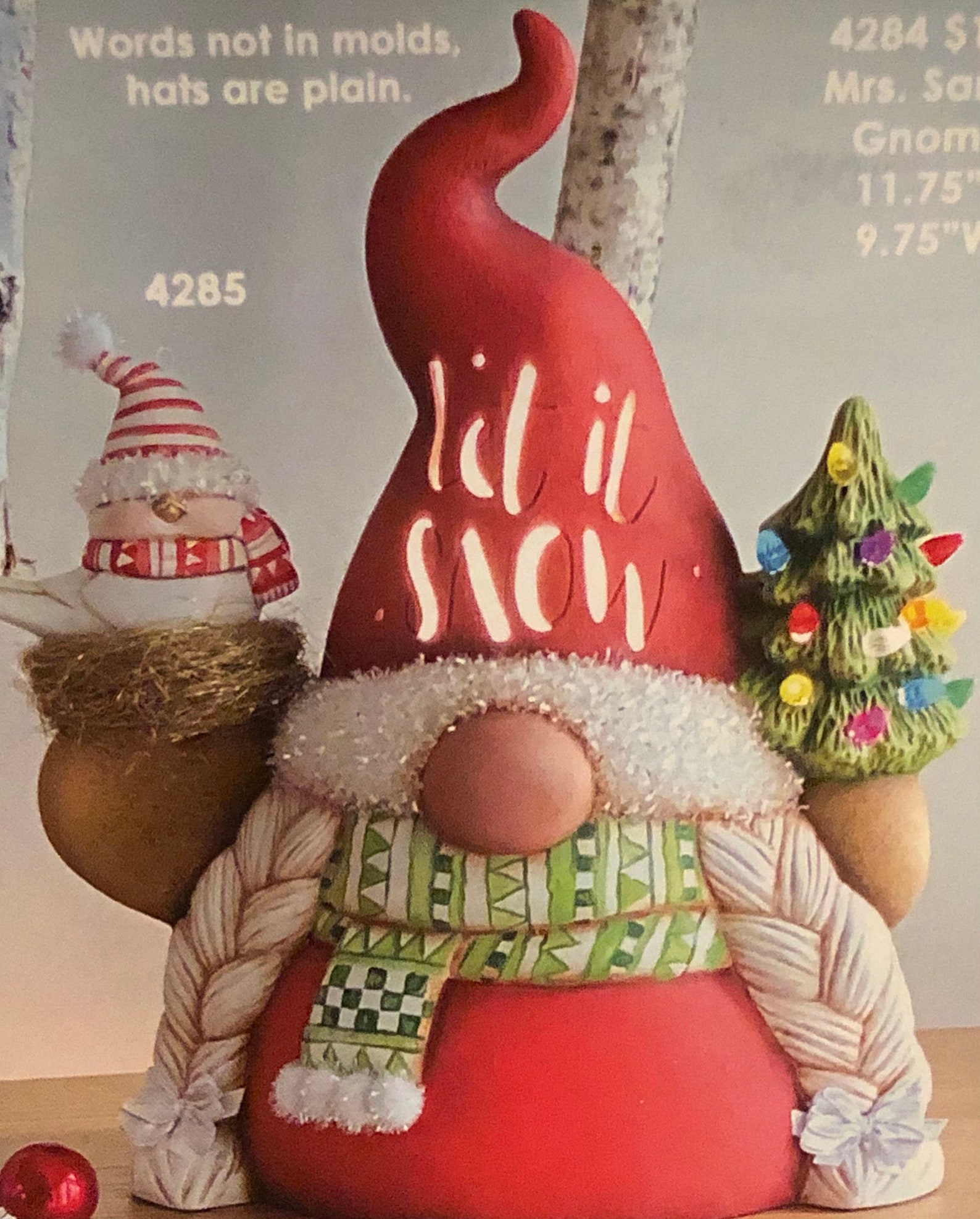 Ceramic Christmas Female Gnome Tree Without Holes for Light in | Etsy
