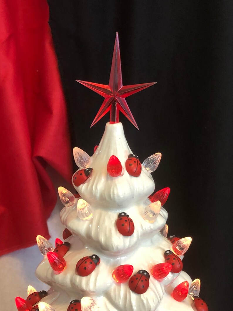 Rare Gator Molds Ceramic Milk Glass Glazed Ornament Gift Lady Bug Tree ...