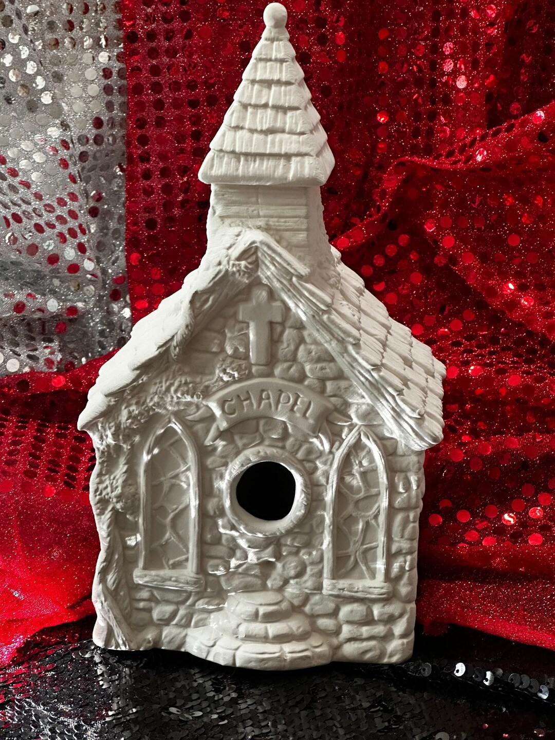 DIY Ceramic Bisque Church - DIY Home and Garden - Birdhouse Figurine ...