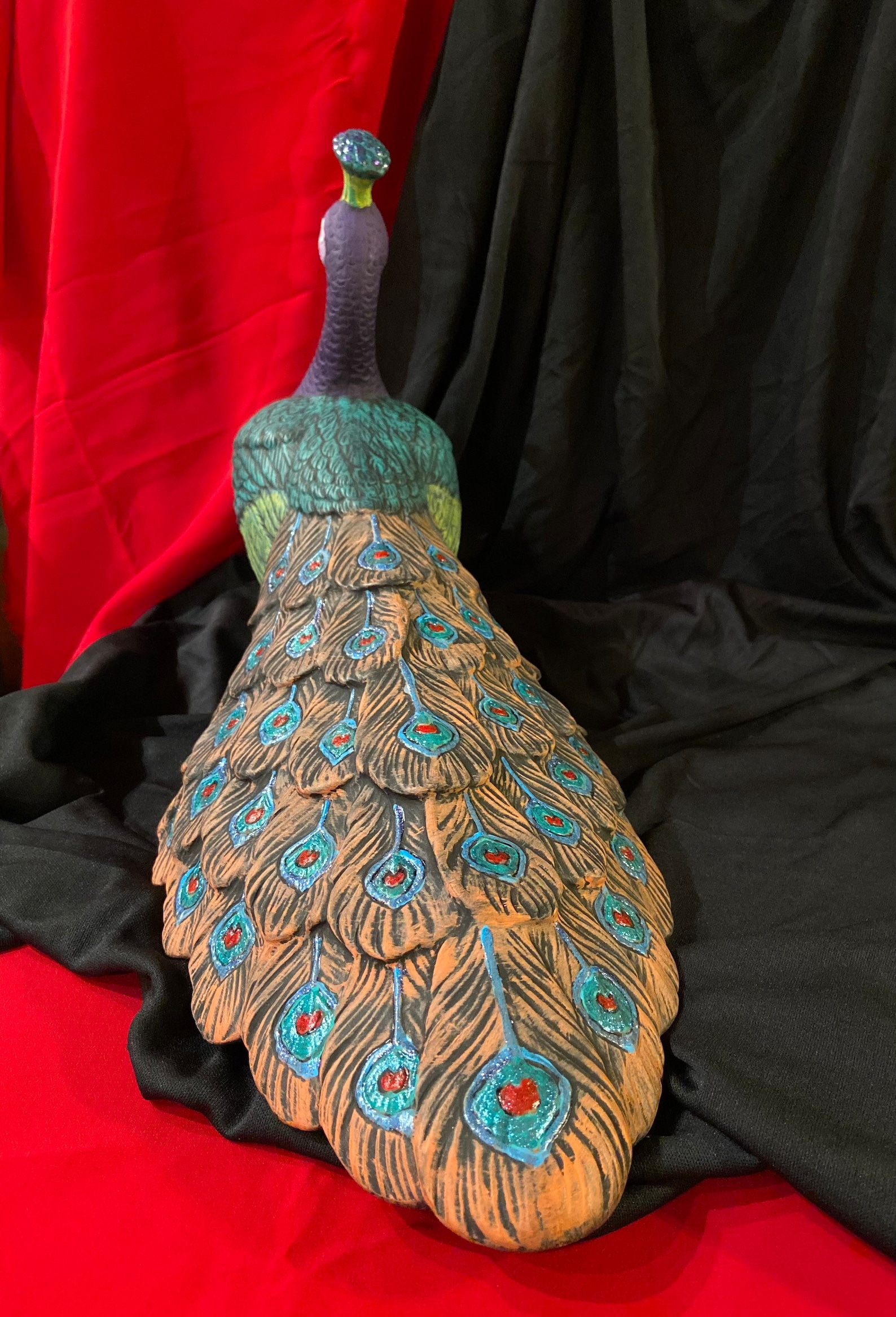 Custom Painted Ceramic Peacock by Jmdceramicsart - Etsy