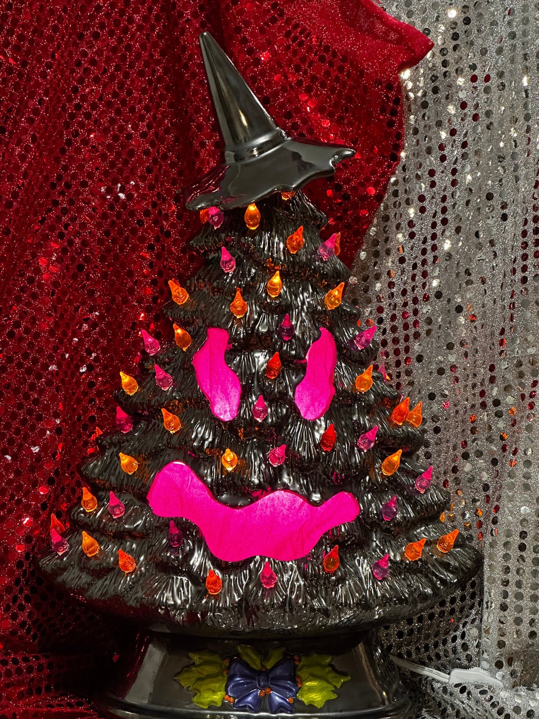 Handcrafted Ornamented Ceramic Halloween Tree - Halloween Decorations ...