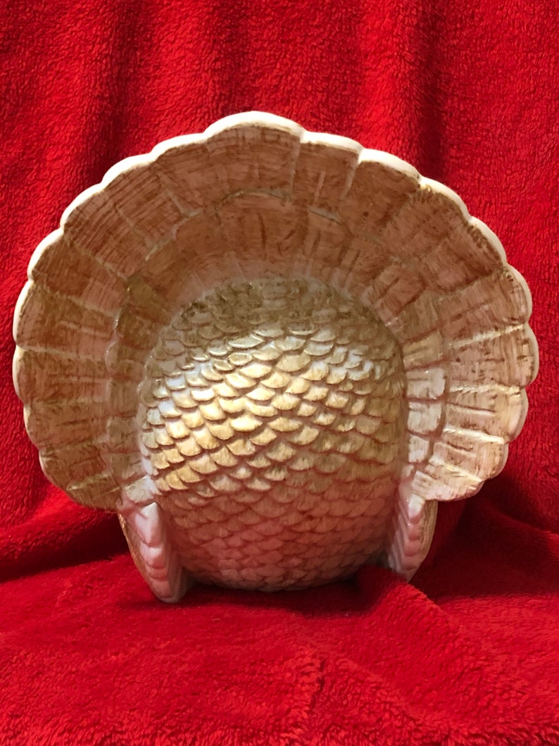 Milk Glass Glazed Ceramic Scioto Turkey With Brushed Gold - Etsy