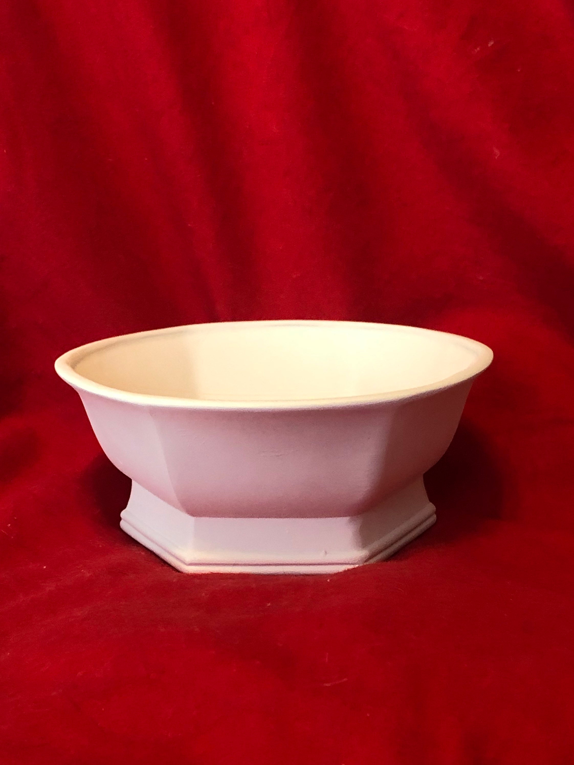 Vintage Ceramic Bowl in bisque ready to paint by jmdceramicsart