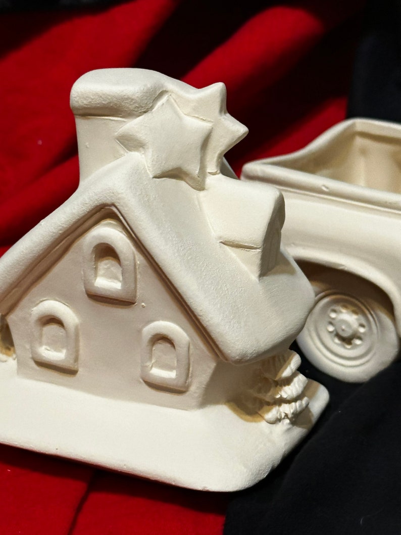 Clay Magics 90's Truck and Christmas House Lid in Ceramic - Etsy