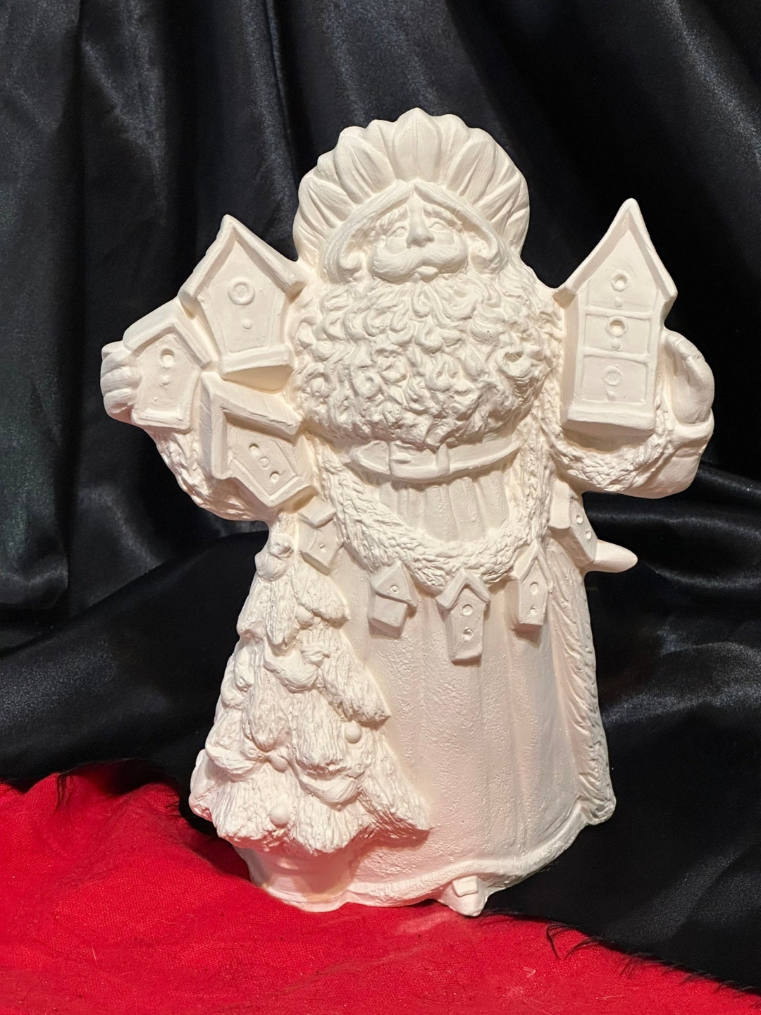Rare Gare Molds Sunflower Birdhouse Santa in Ceramic Bisque Ready to ...
