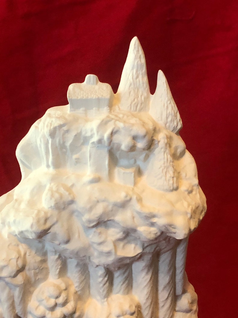 Ceramic Santa Face in Trees With House in Bisque Ready to - Etsy