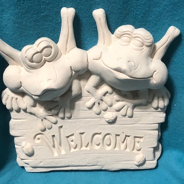 Hanging Frog Welcome Sign - Etsy