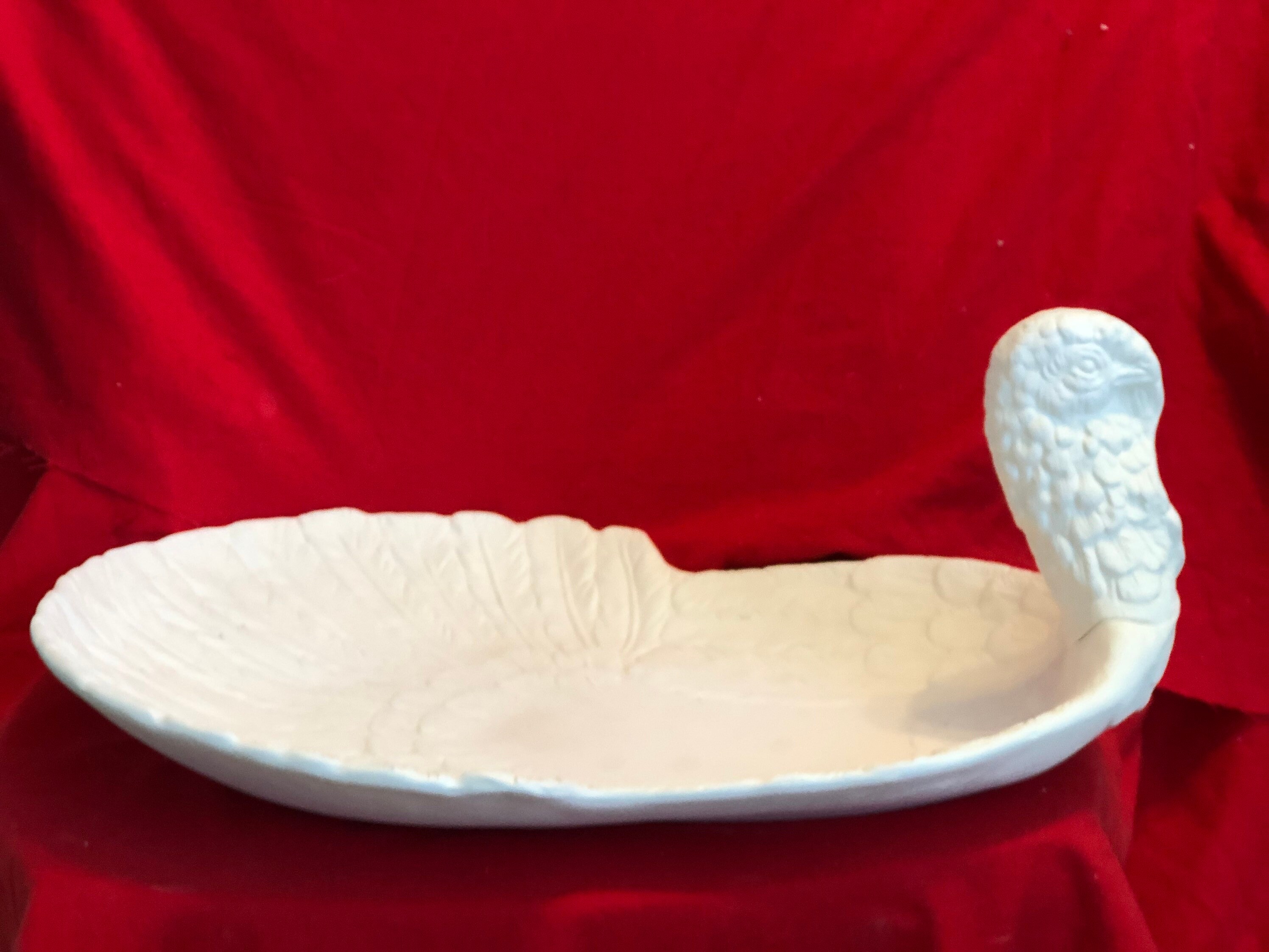 Scioto Molds Ceramic Turkey Platter in Bisque Ready to Paint | Etsy
