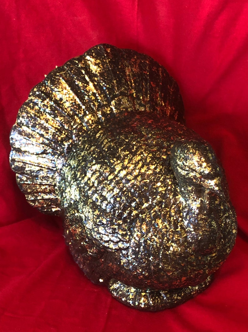 Large Scioto Molds Ceramic Gold Glitter Thanksgiving Turkey by | Etsy