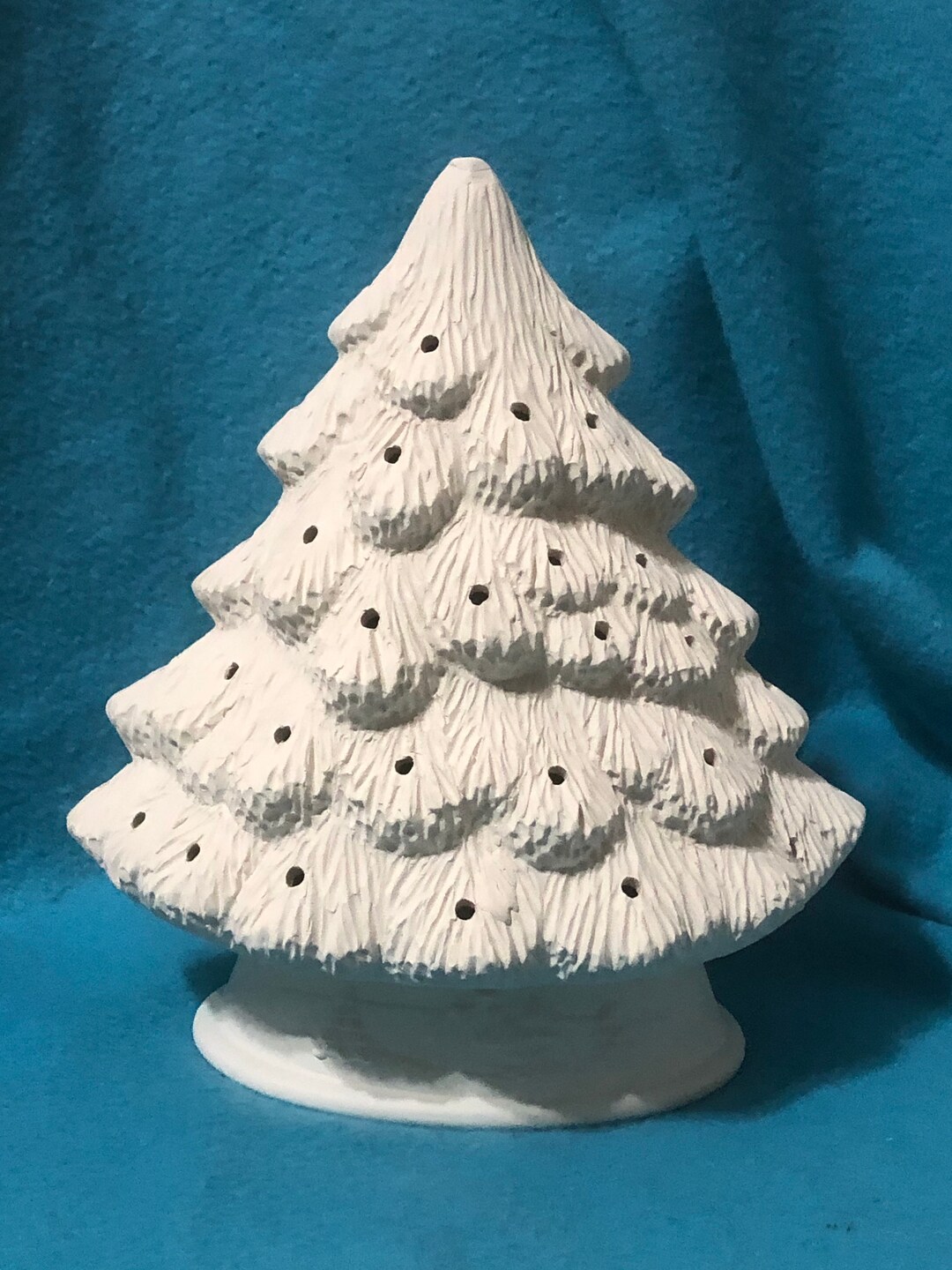 Small Clay Magic Mantle Tree With Snow Scene on Base Ceramic Bisque ...