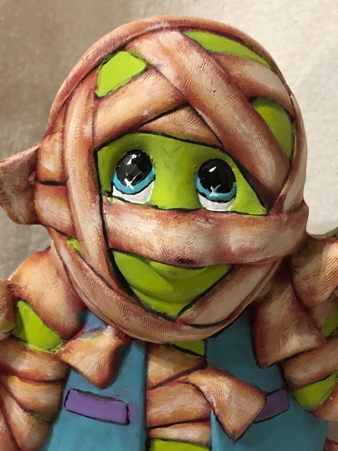 Handmade Halloween Mummy Figurine: Hand-painted Ceramic Art - Etsy