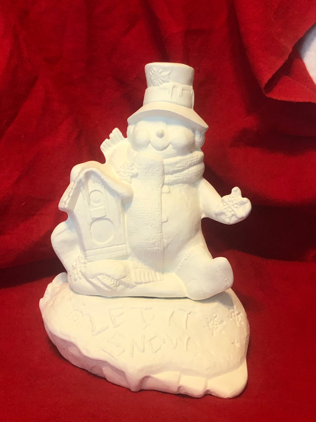 2 Piece Snowman and Base in Ceramic Bisque Ready to Paint by ...
