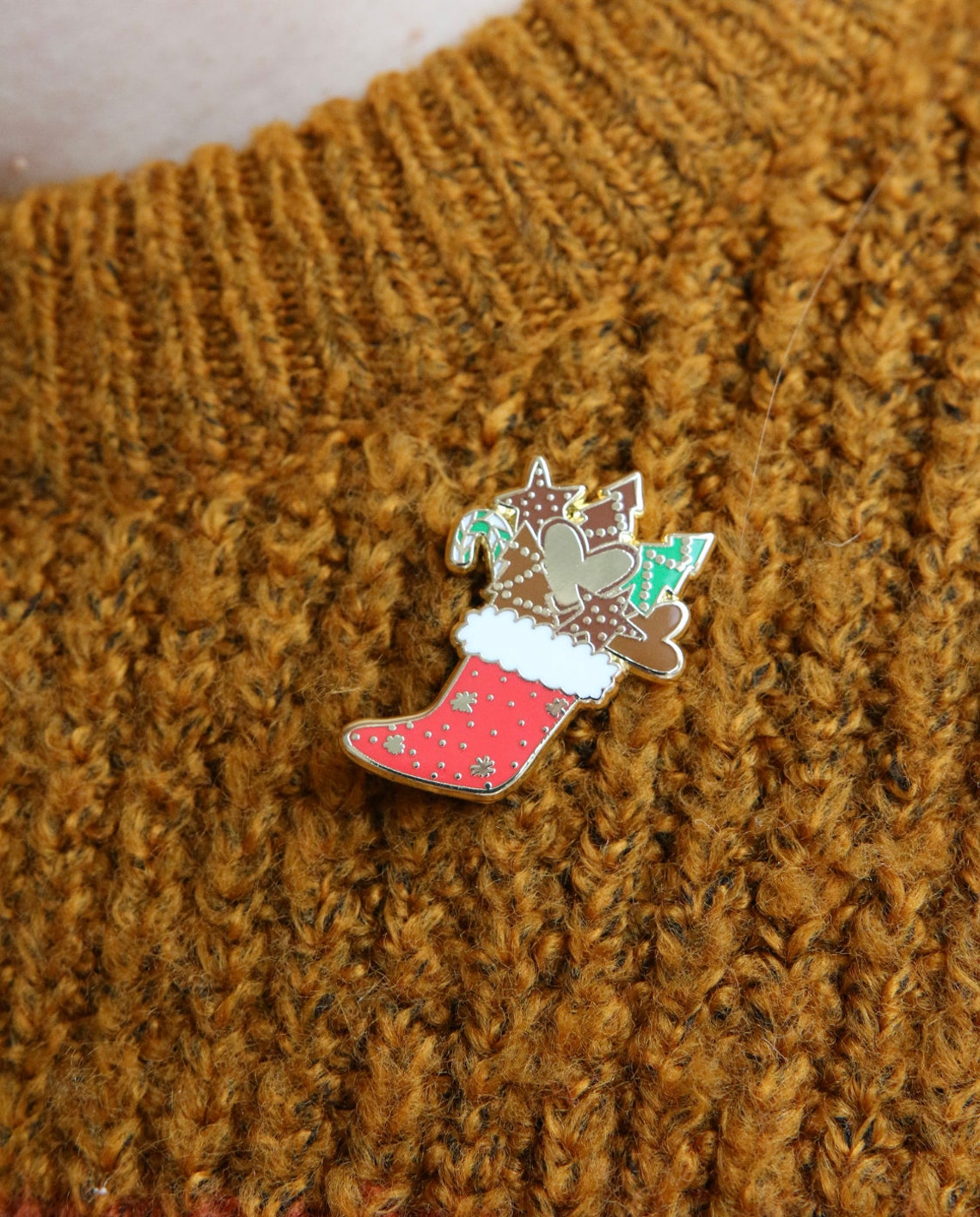 Enamel Christmas Stocking Pins - Etsy