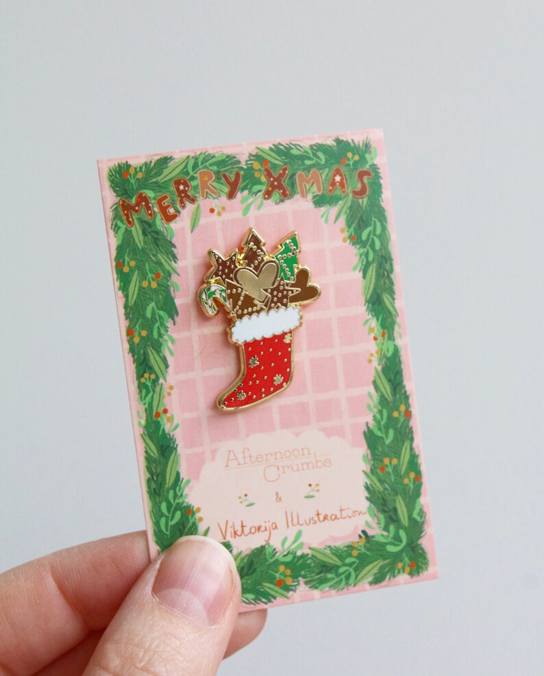 Enamel Christmas Stocking Pins - Etsy