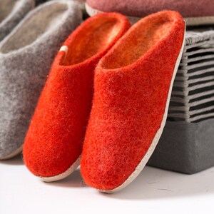Felted Wool Slippers Wool Slippers Mule Slippers Womens - Etsy