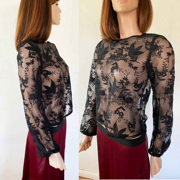 Sheer Long Sleeve Top - Etsy