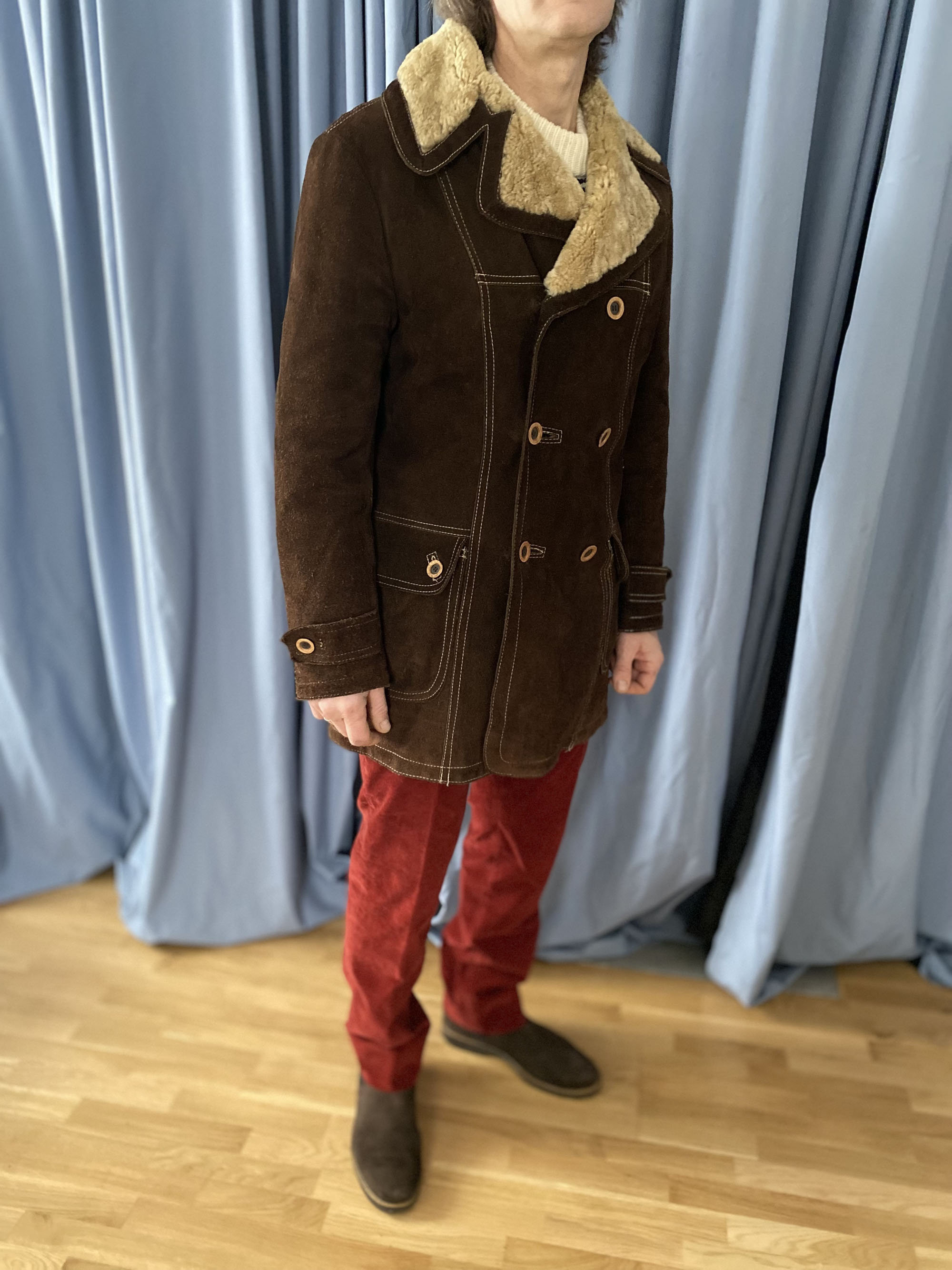 Finland Friitala Coat of the 70s in Brown Suede, With a Natural ...