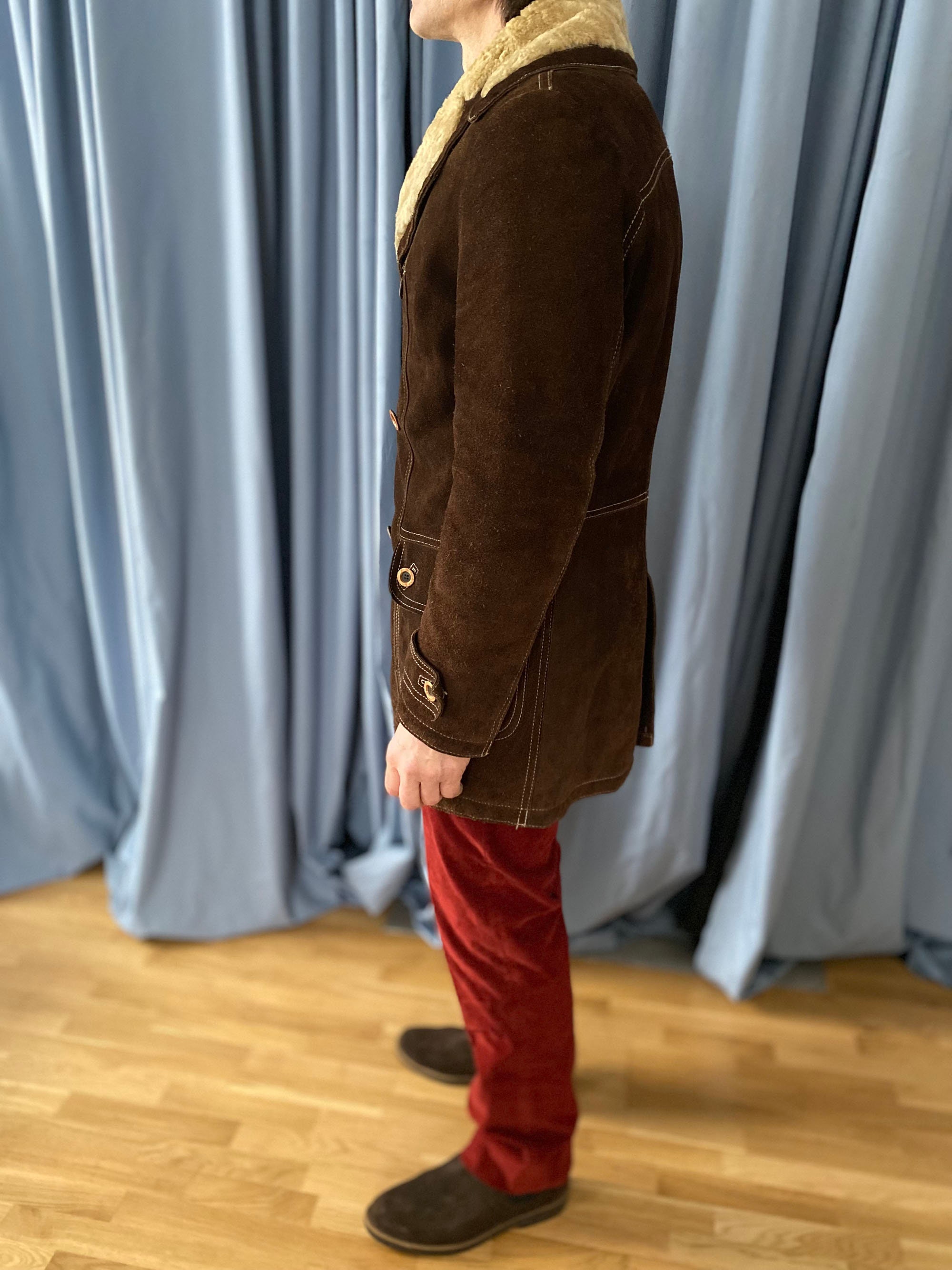 Finland Friitala Coat of the 70s in Brown Suede, With a Natural ...
