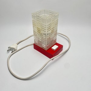 Mid Century Desk Lamp / Red Plastic Table Lamp / Vintage Table Lamp ...