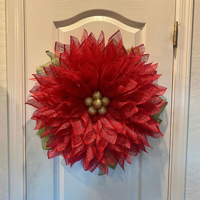 Poinsettia Wreath - Etsy