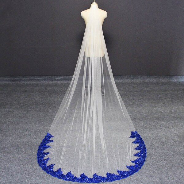 Royal Blue Wedding Veil - Etsy
