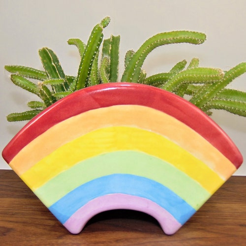 The Rainbow Pot Collection 2 Ceramic Handmade Planter - Etsy