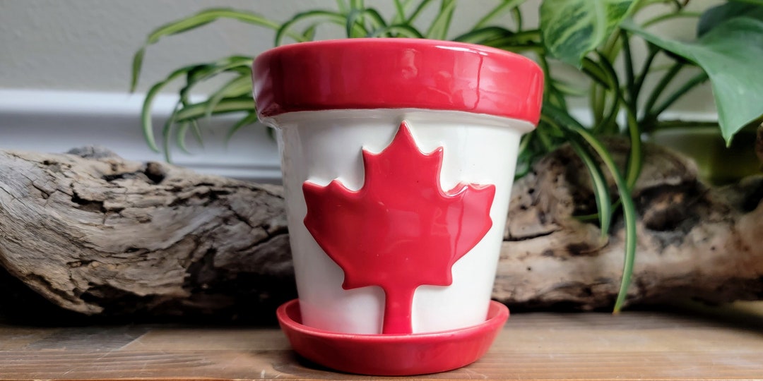 Canada Planter Handmade Ceramic Pot With Water Catch - Etsy