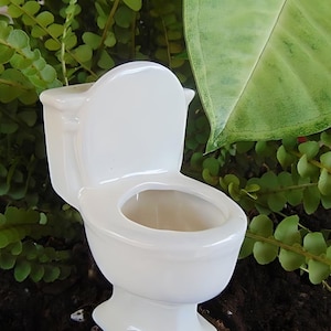 Handmade Toilet Watering Spike | Funny Ceramic Plant Stake | Self ...