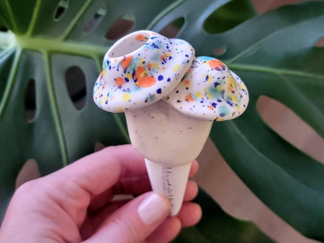 Small Mushroom - Self Watering Ceramic Plant Watering Spike Olla for ...