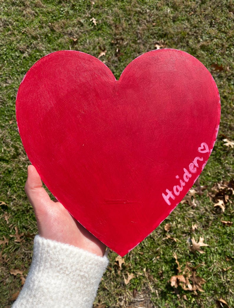 Heart & Bow Valentine Painting - Etsy