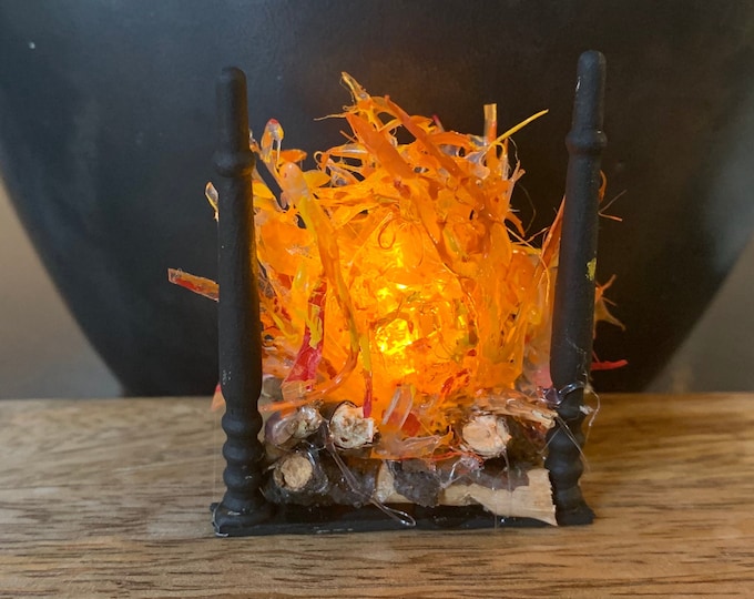 Dollhouse Miniature Fire Battery Operated, Mini Fire, Miniature ...