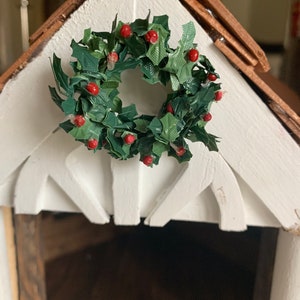 Dollhouse Miniature Holly Wreath, Variegated Holly, Christmas Wreath, 1 ...