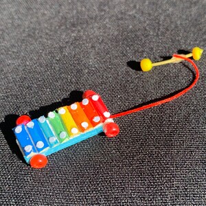 Dollhouse Miniature Toy Xylophone, Mini Toy, Nostalgic Toy, 1:12 Scale ...