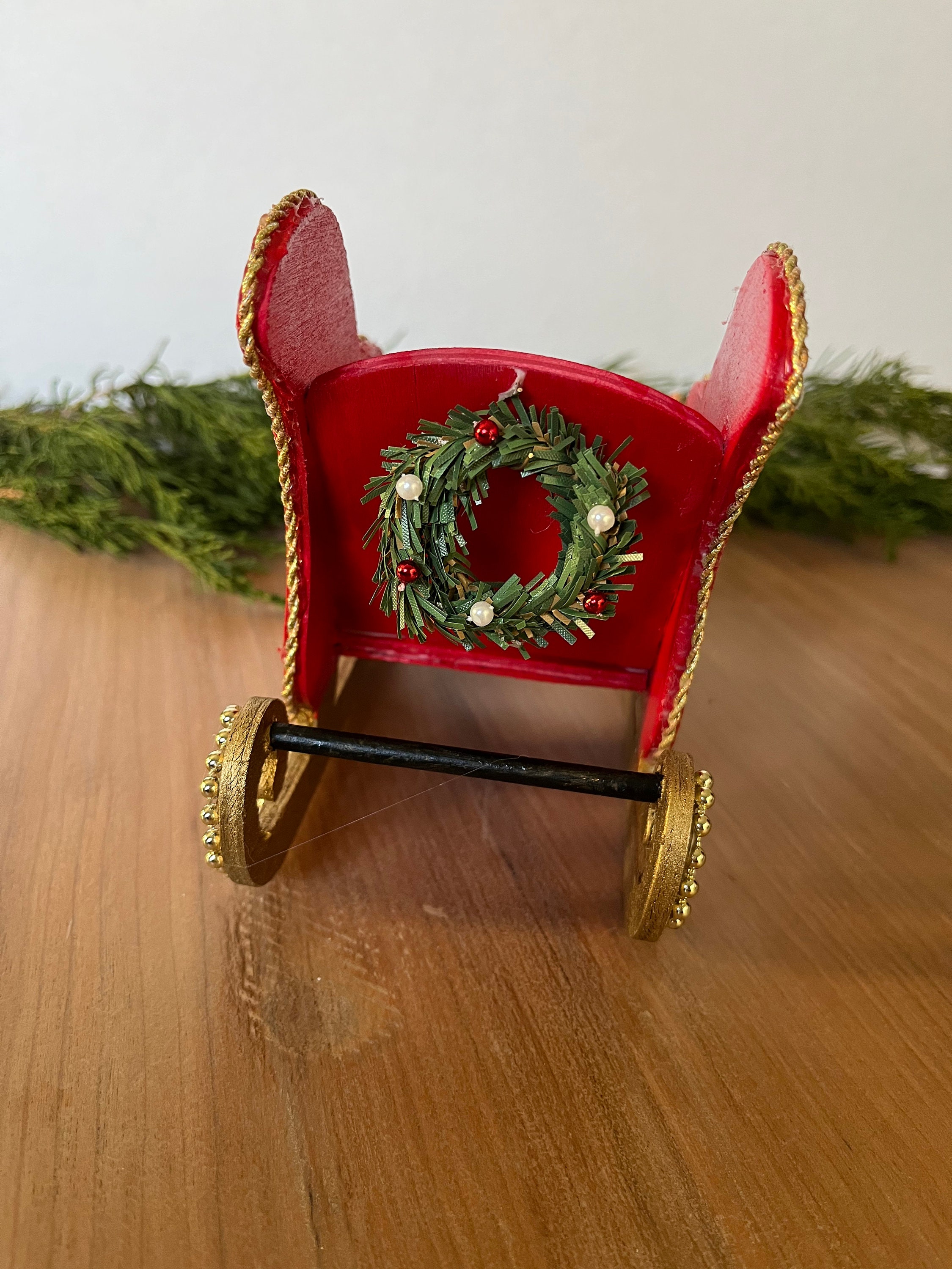 Dollhouse Miniature Santa Sleigh With Bag of Presents. - Etsy
